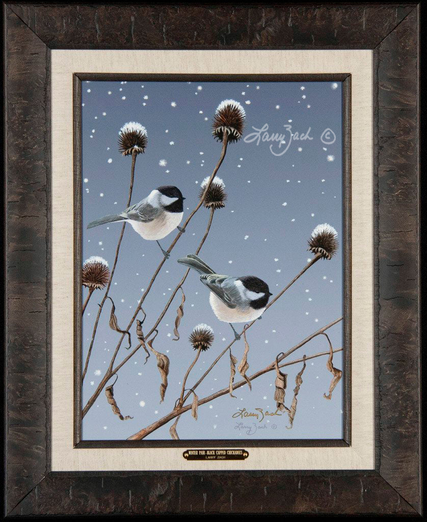 Winter Pair - Black Capped Chickadees – Larry Zach Wildlife Art